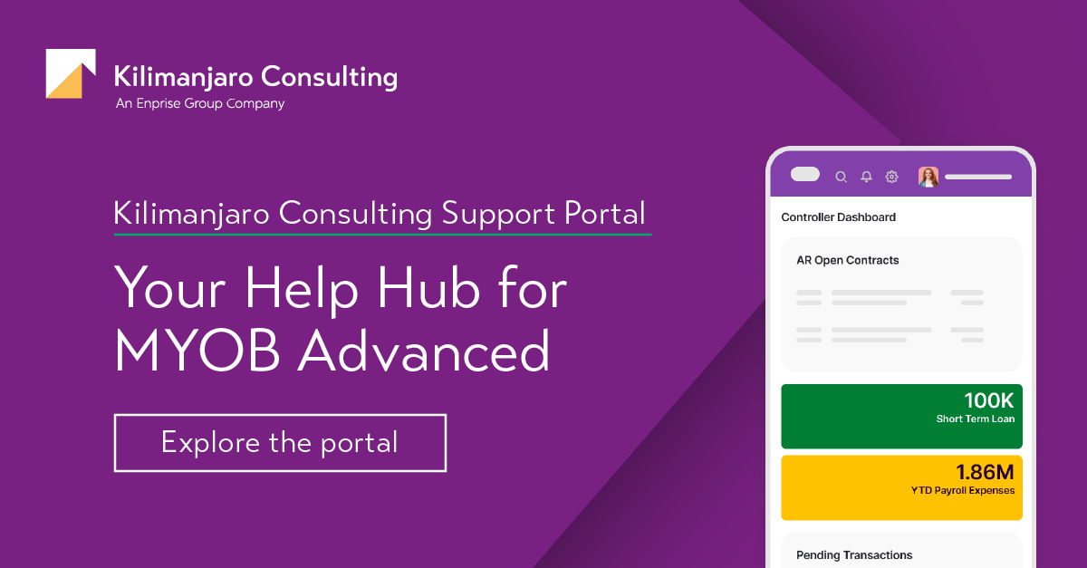 MYOB Acumatica Help Hub | Kilimanjaro's Support Portal