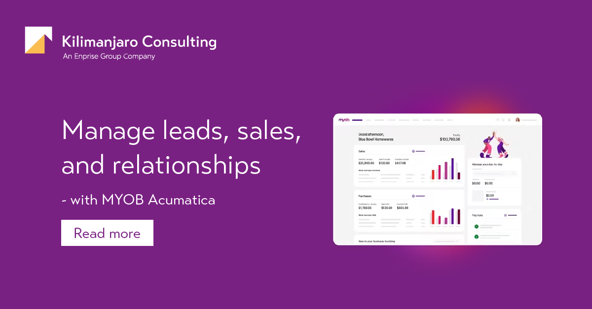 MYOB Acumatica (formerly MYOB Advanced) Cloud-Based ERP